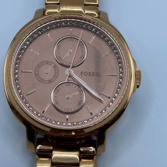 Fossil | Accessories | Fossil Chelsey Watch Women Rose Gold Tone Day ...